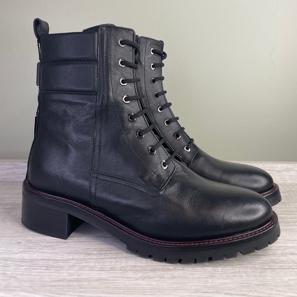 Napoleoni | Shoes | Nwt Napoleoni Italian Leather Black Combat Boots Sz ...